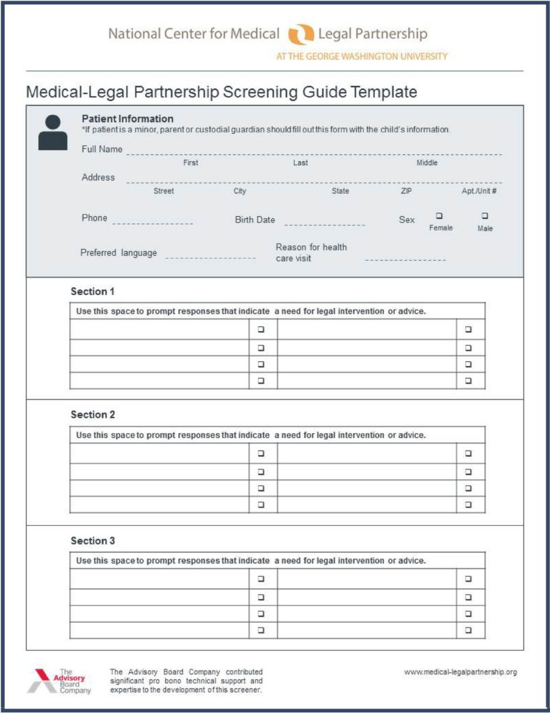 MLP legal needs screening tool