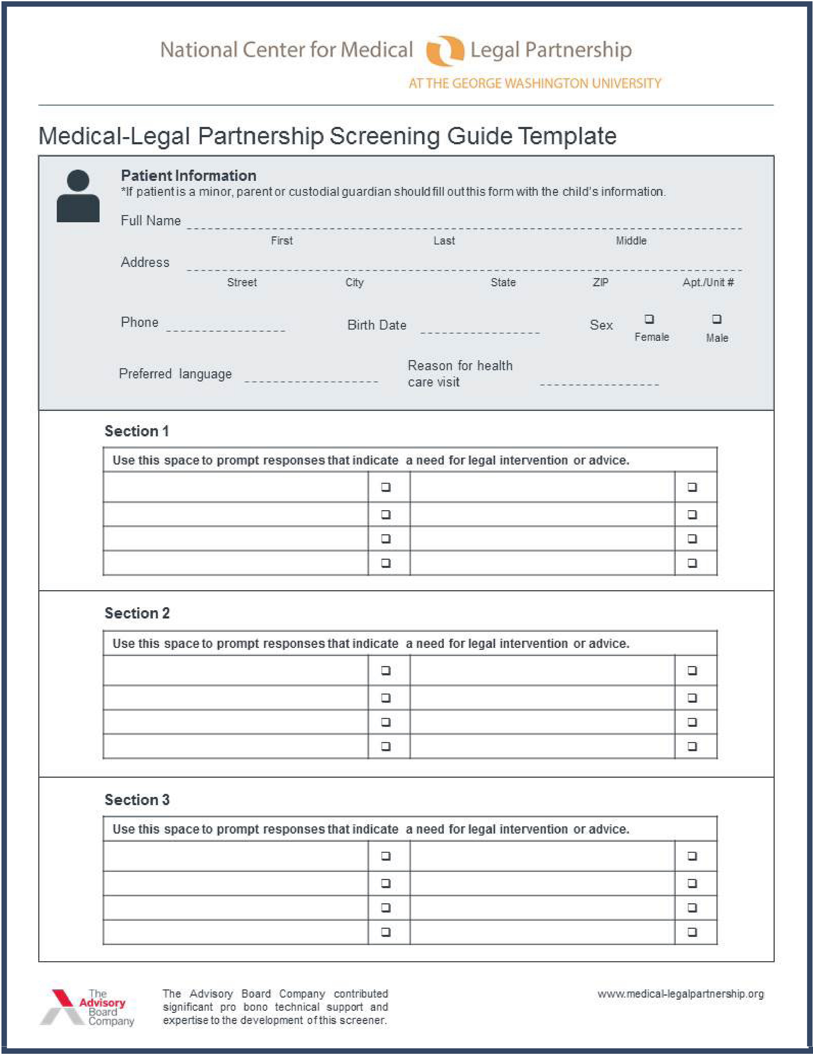 MLP legal needs screening tool
