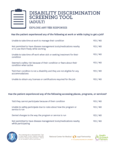 Disability Discrimination Screening Tool - Adults - Medical-Legal ...