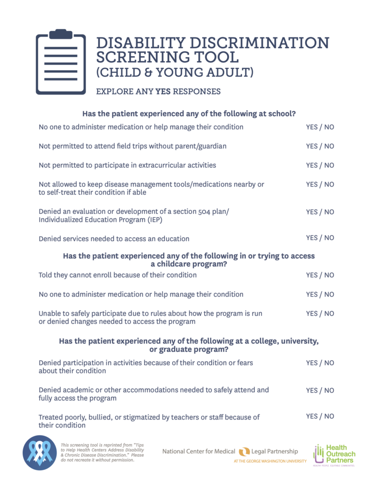 Disability Discrimination Screening Tool - Children and Young Adults ...